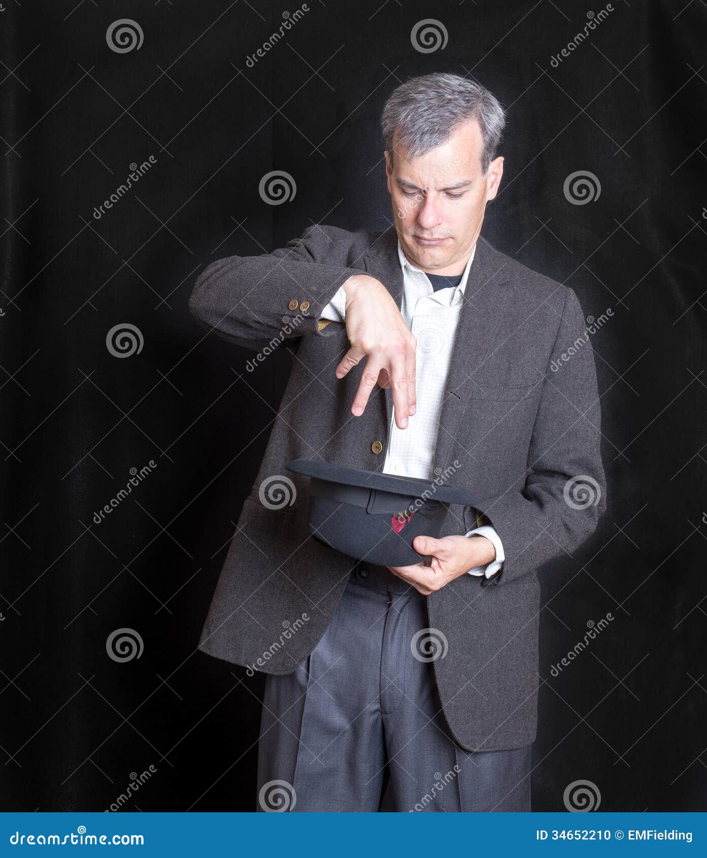 Magician on Stage Preforming Stock Photo - Image of performer, magician ...