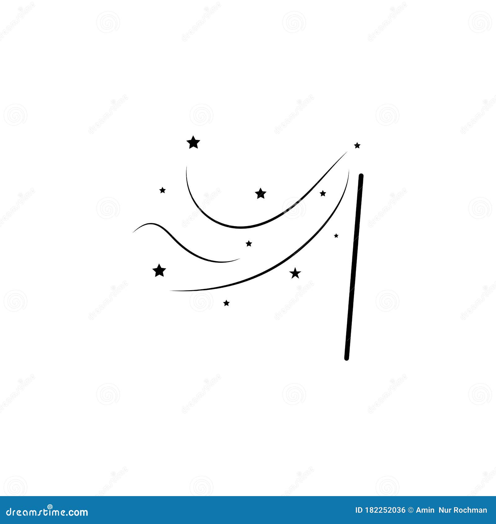 Magician Stick Wizard Icon Logo Vector Stock Vector - Illustration of ...