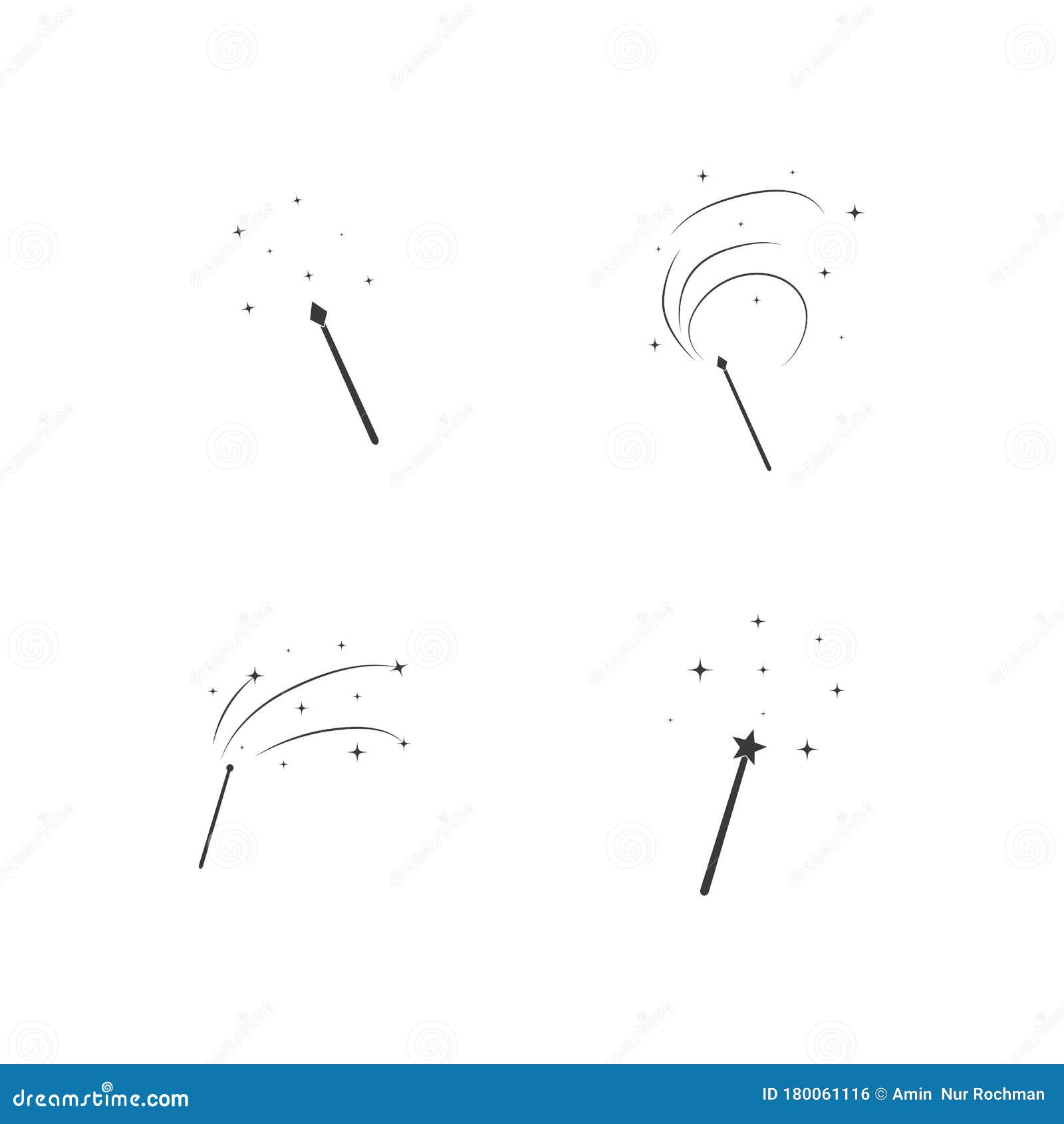 Magician Stick Wizard Icon Logo Vector Stock Illustration ...