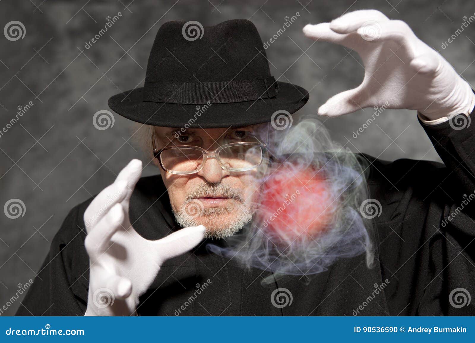 Magician in Top Hat Showing Trick. Magic, Performance, Circus Stock ...