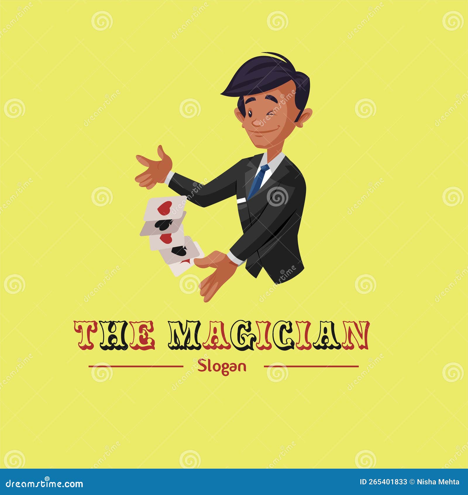 The Magician Vector Mascot Logo Stock Vector - Illustration of cheerful ...