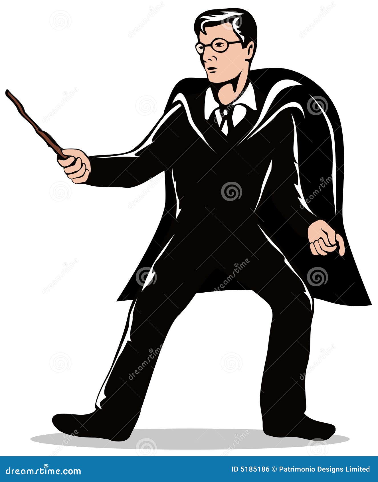 Magician with wand stock vector. Illustration of magic - 5185186