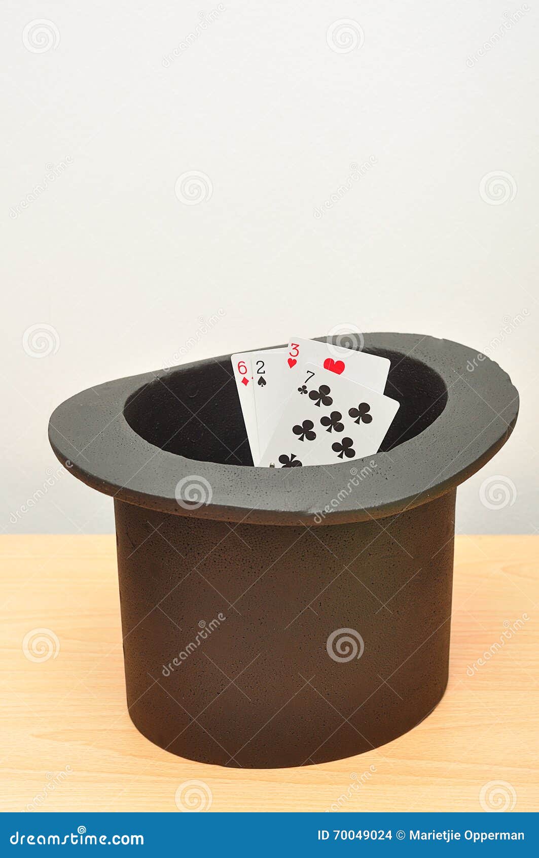 Magicians hat and cards stock photo. Image of concept - 70049024