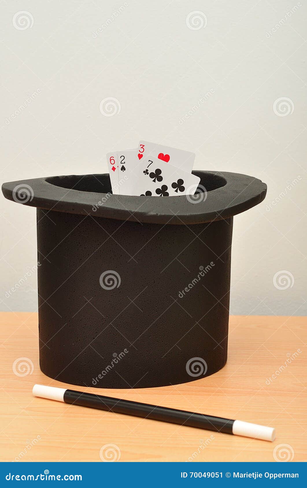 Magicians Hat, and and Cards Stock Image - Image of magicians, concept ...