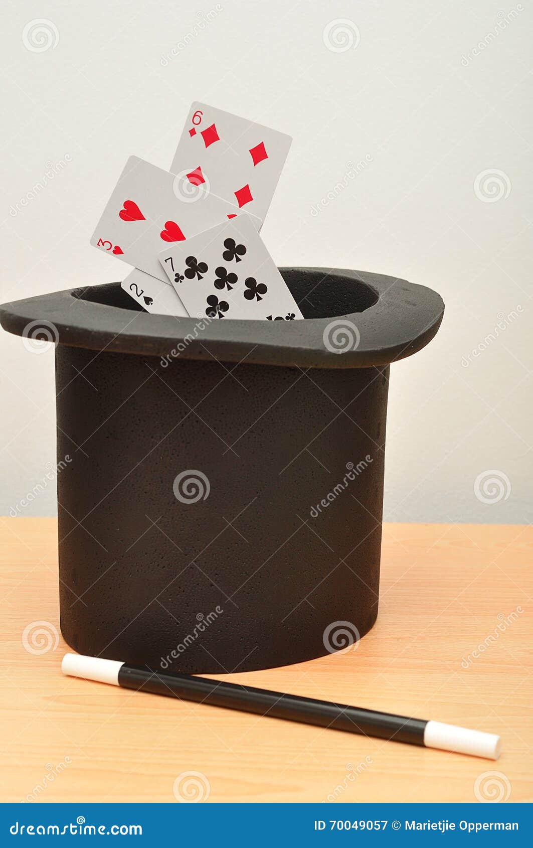 Magicians Hat, and and Cards Stock Image - Image of elegant, formal ...