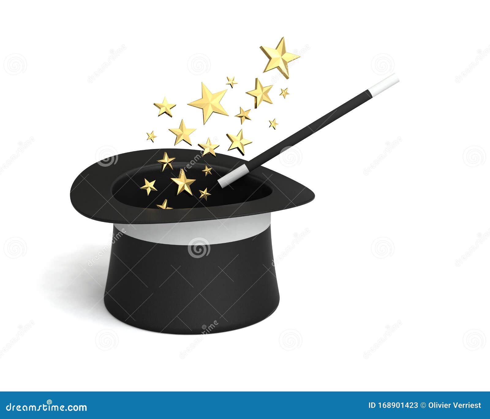 Magicians Hat Star Stars Magic Wand Stock Illustration - Illustration ...