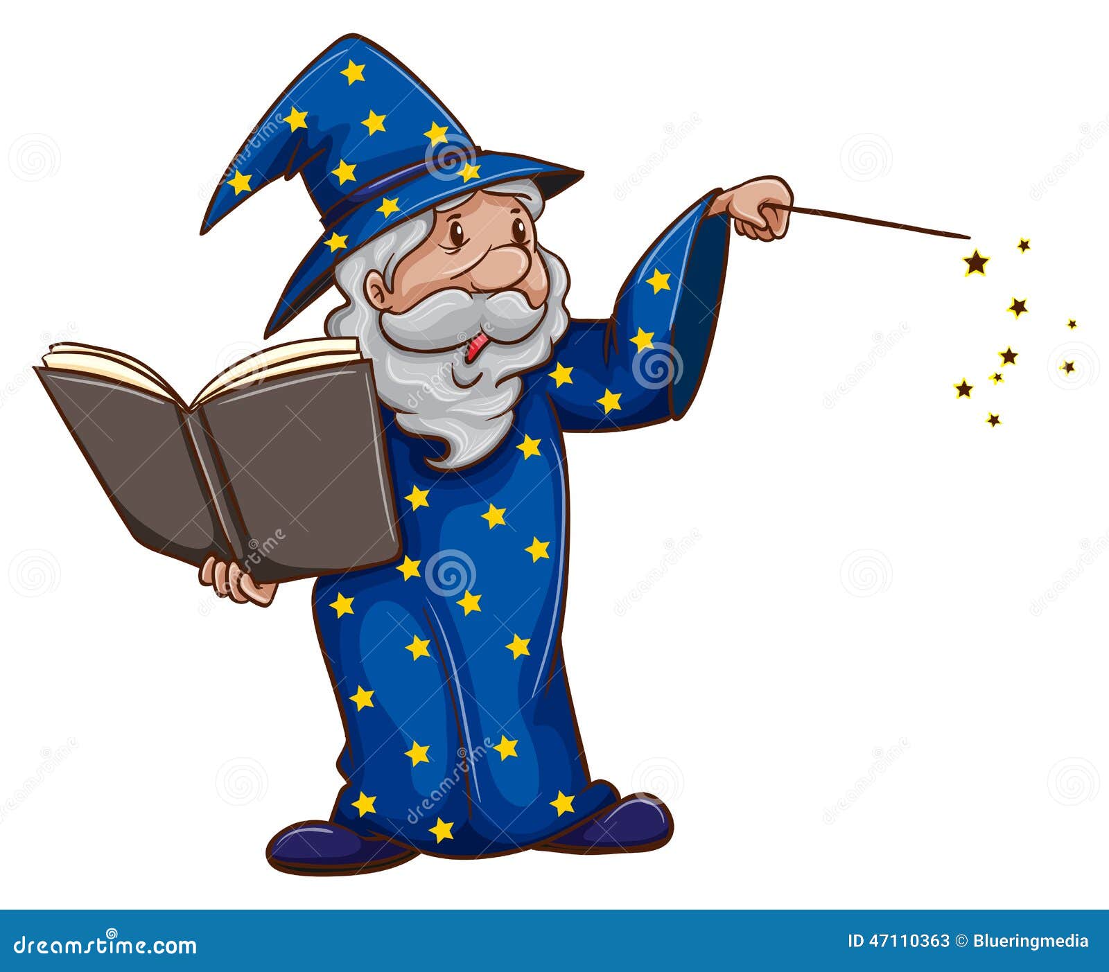 Magicien illustration de vecteur. Illustration du barbe - 47110363