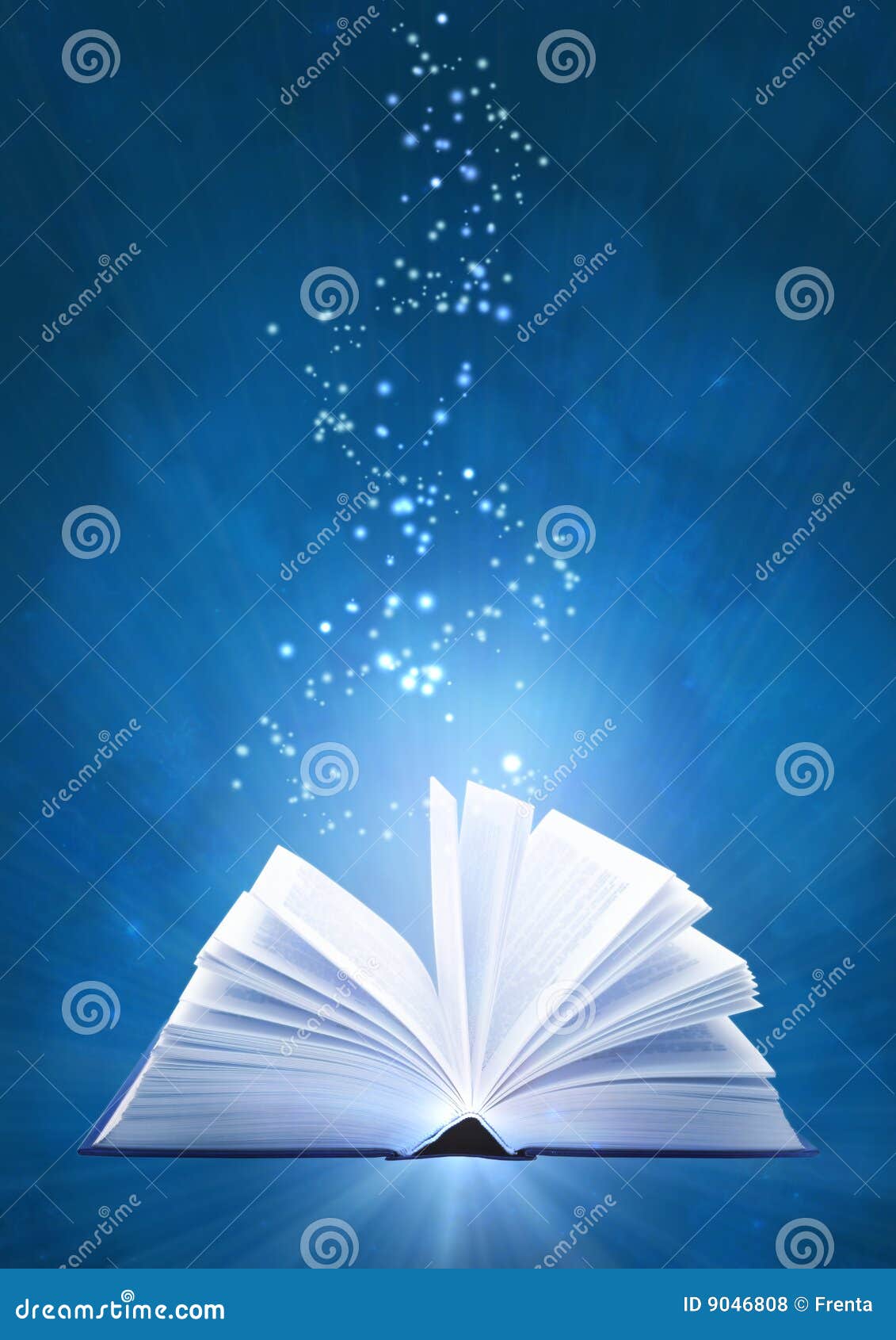Magisch boek stock illustratie. Illustration of blauw - 9046808