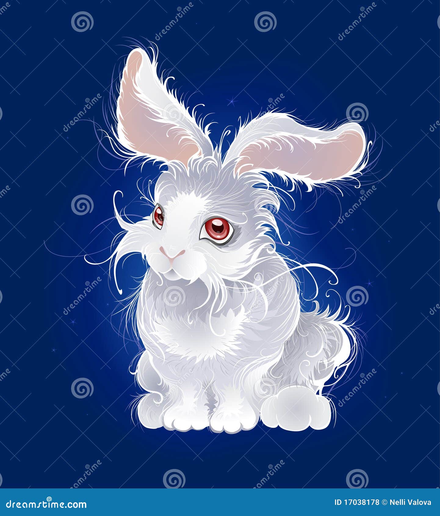 Magisch wit konijn vector illustratie. Illustration of geoorloofd ...