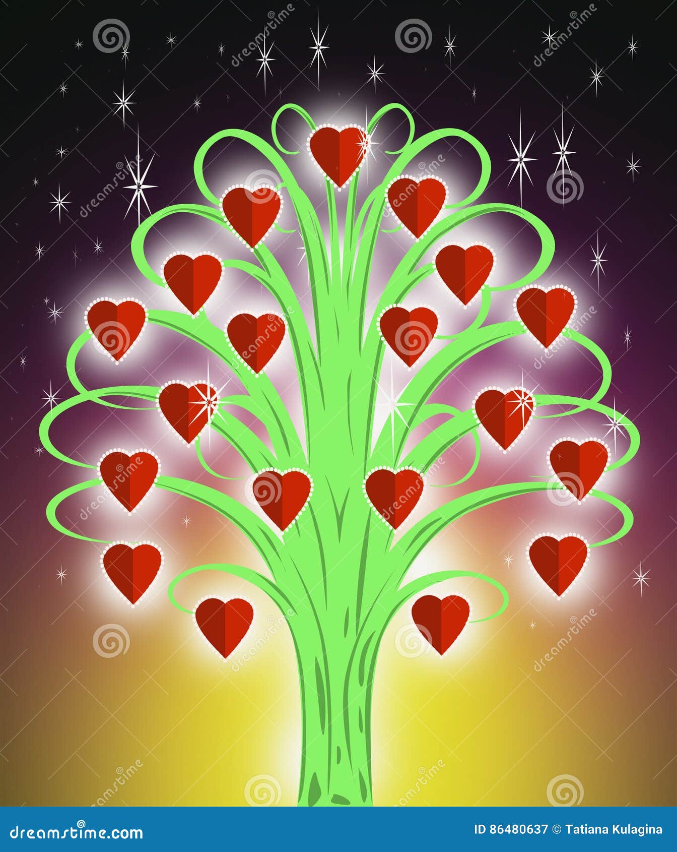 Magische boom Vector vector illustratie. Illustration of groen - 86480637