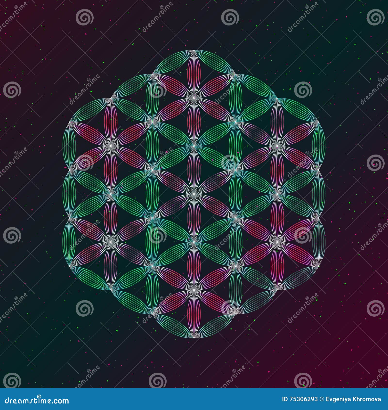 Magische Muster Blume Des Lebens Vektor Abbildung - Illustration von ...