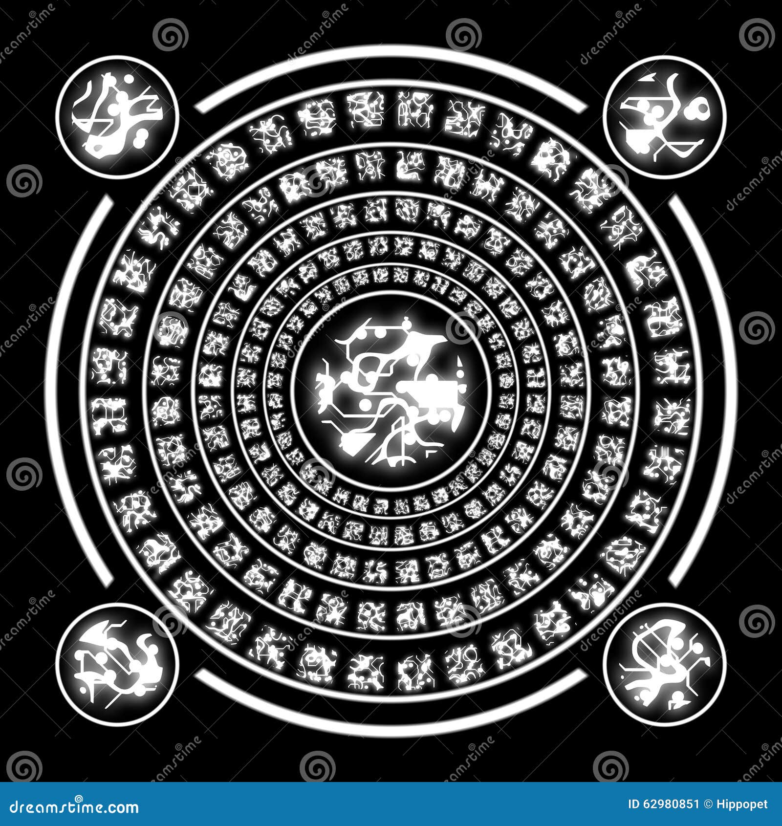 Magischer Runenkreis stock abbildung. Illustration von auszug - 62980851