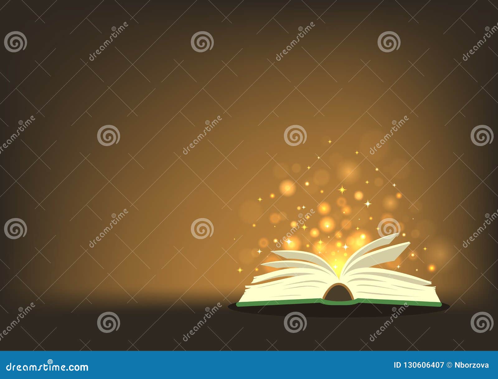 Magisches Buch Mit Magischen Lichtern Vektor Abbildung - Illustration ...