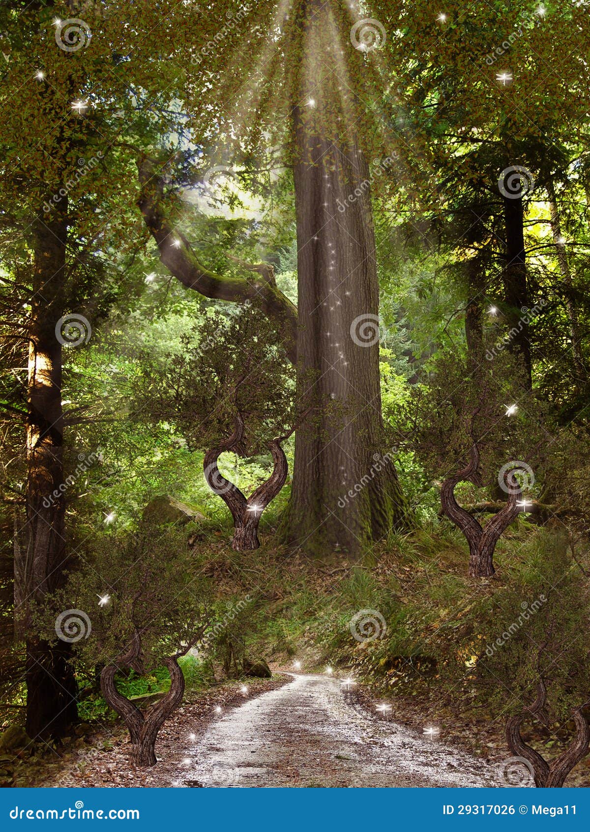 Magisk skog stock illustrationer. Illustration av lövverk - 29317026