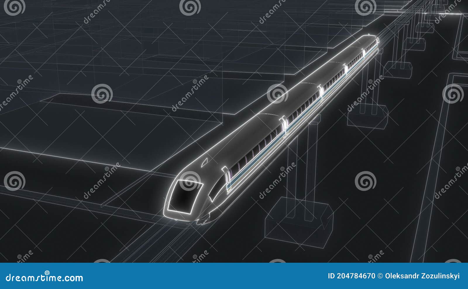 Maglev Magnetic Levitation Train in Sci Fi Futuristic Style 3d Stock ...