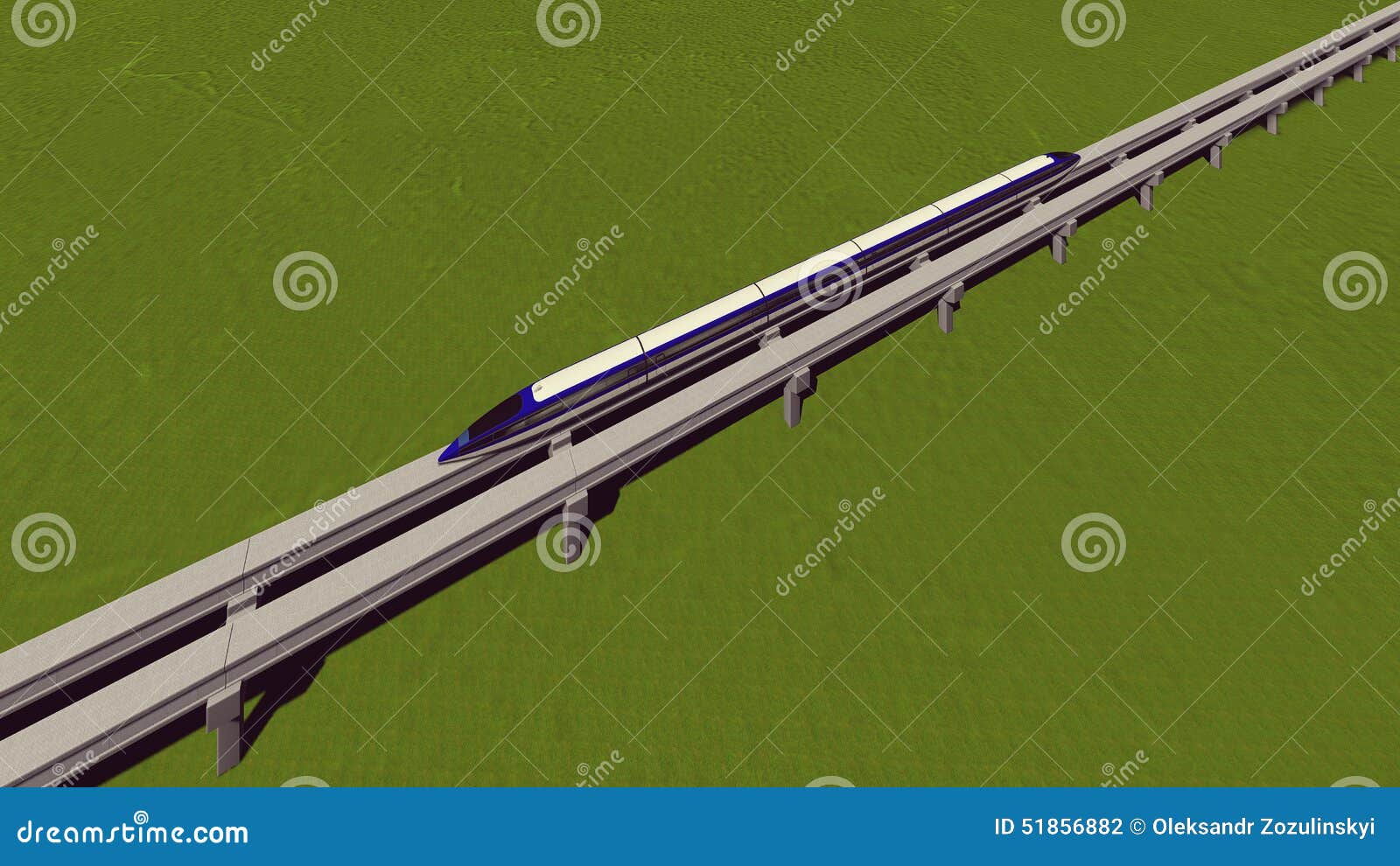 Maglev Train In Cartoon Style Stiker On White Background On Isolated ...