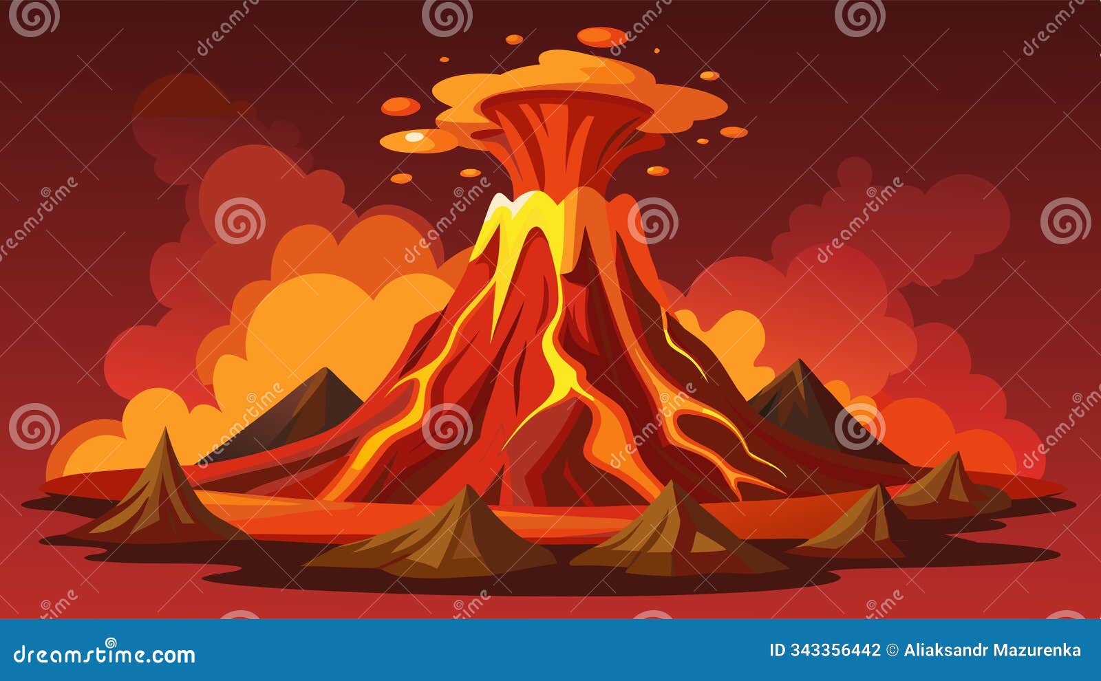 Magma and Lava Fire Effect. 2d Liquid Volcano Splash. Magic Fx Flame ...