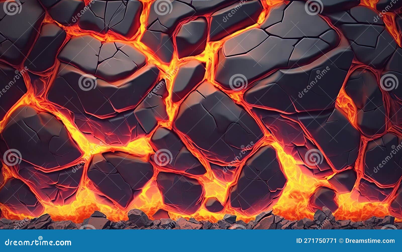 Magma Volcano Background. Lava Fire Using UI UX Design. Stock ...