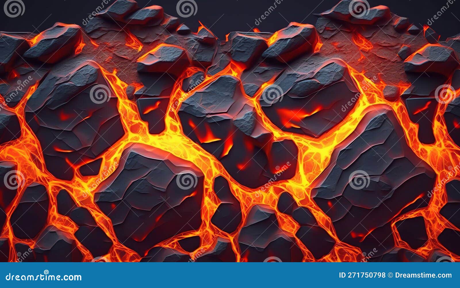 Magma Volcano Background. Lava Fire Using UI UX Design. Stock ...