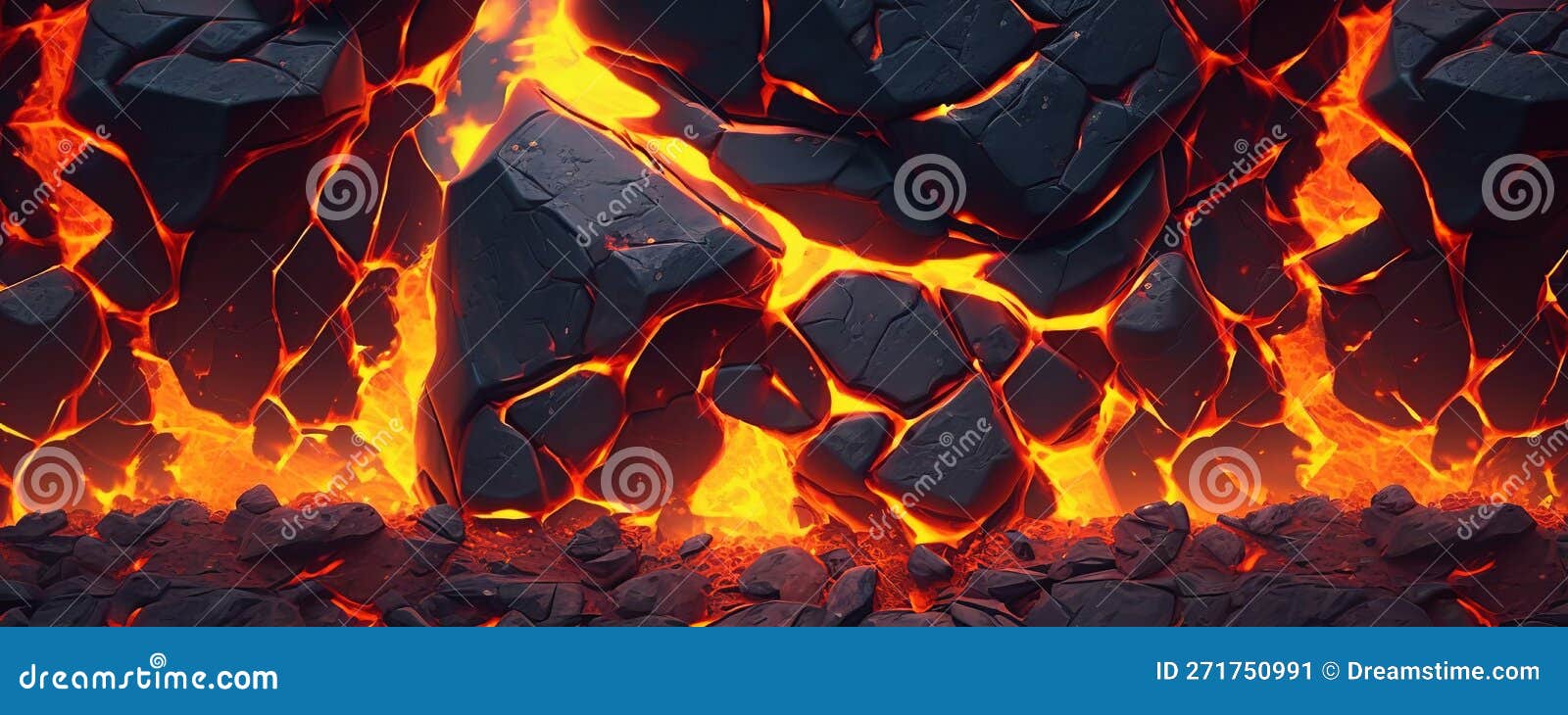 Magma Volcano Background. Lava Fire Using UI UX Design. Stock ...