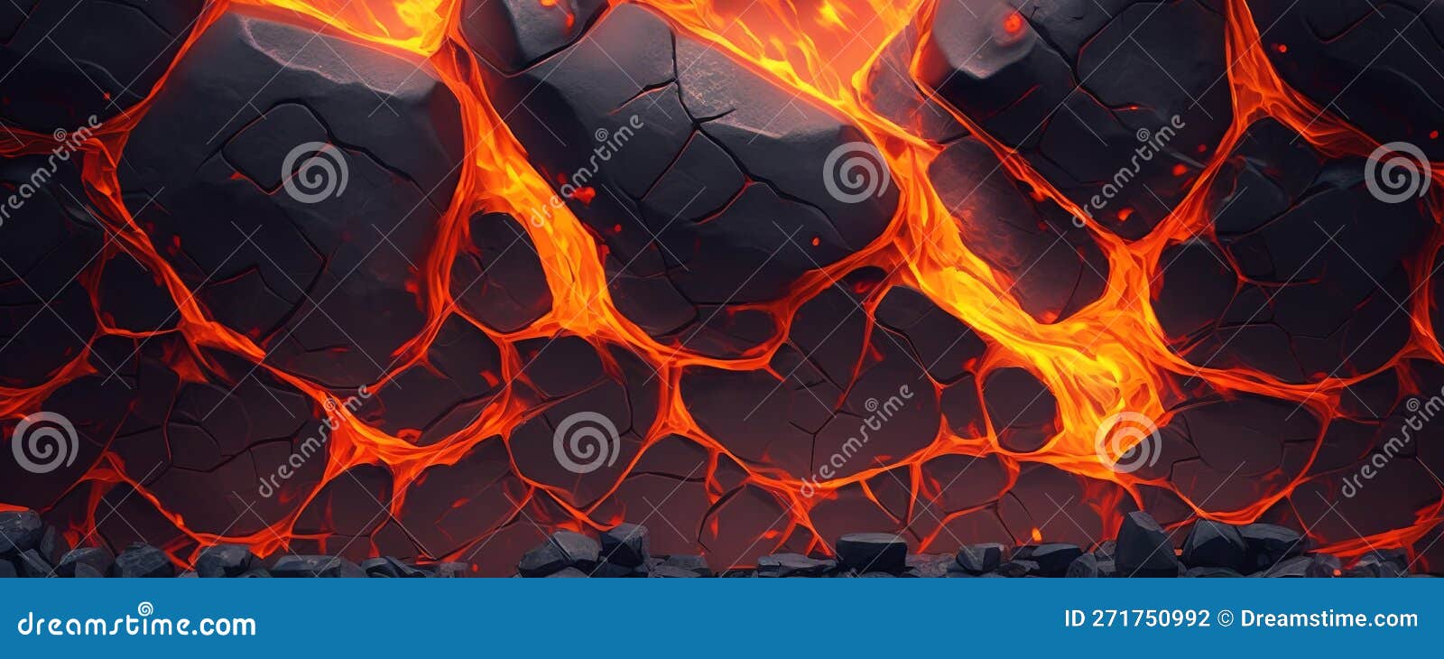 Magma Volcano Background. Lava Fire Using UI UX Design. Stock ...