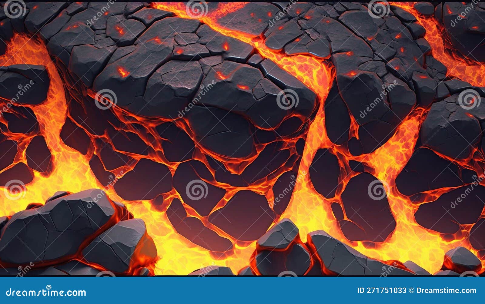 Magma Volcano Background. Lava Fire Using UI UX Design. Stock Image ...