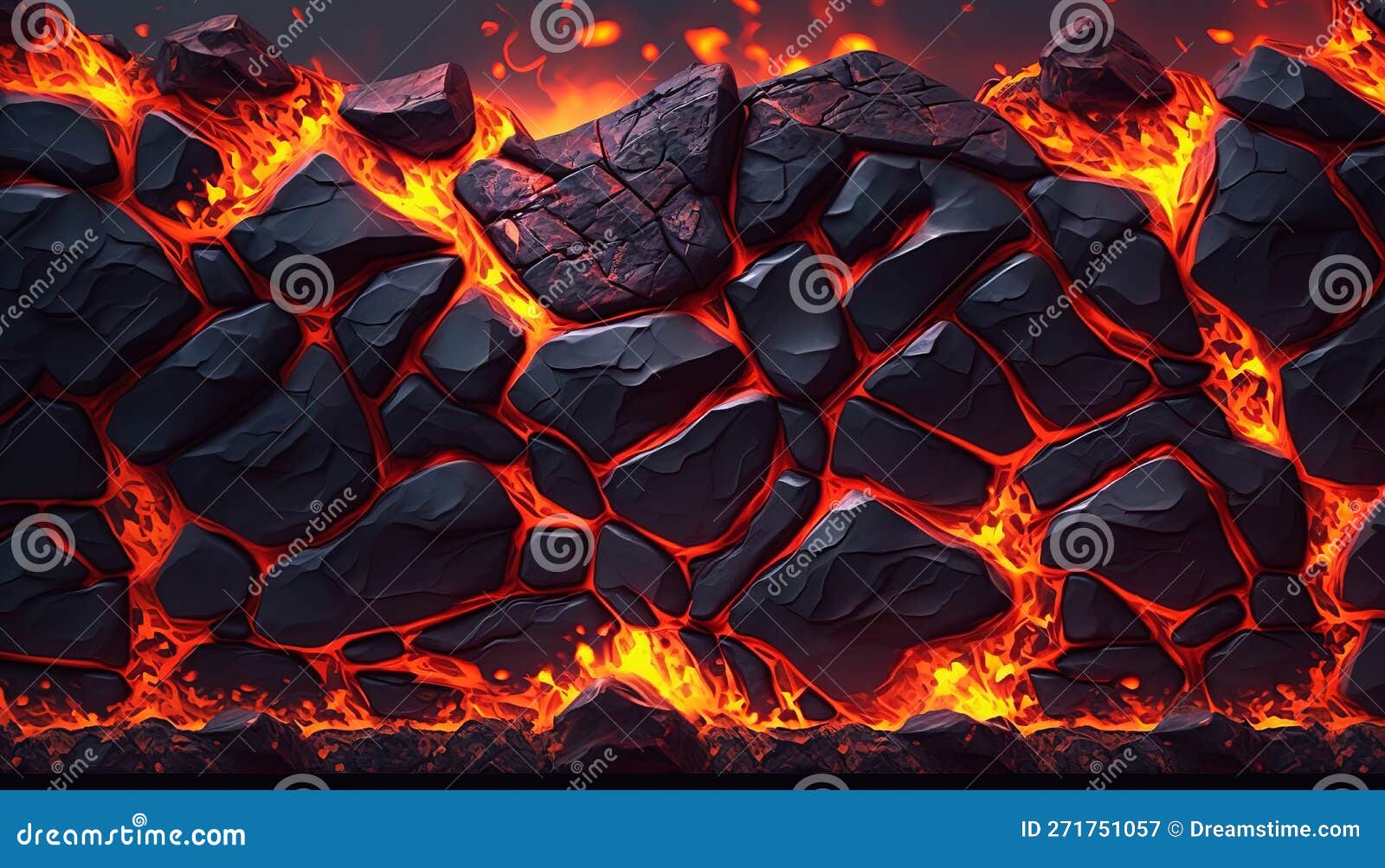 Magma Volcano Background. Lava Fire Using UI UX Design. Stock ...