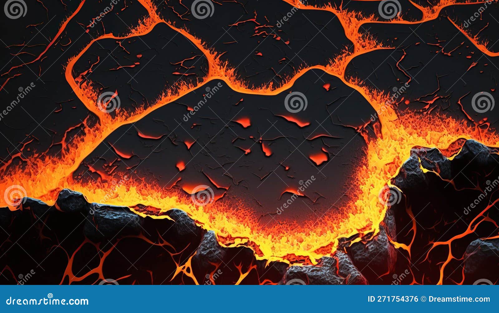 Magma Volcano Background. Lava Fire Using UI UX Design. Stock ...