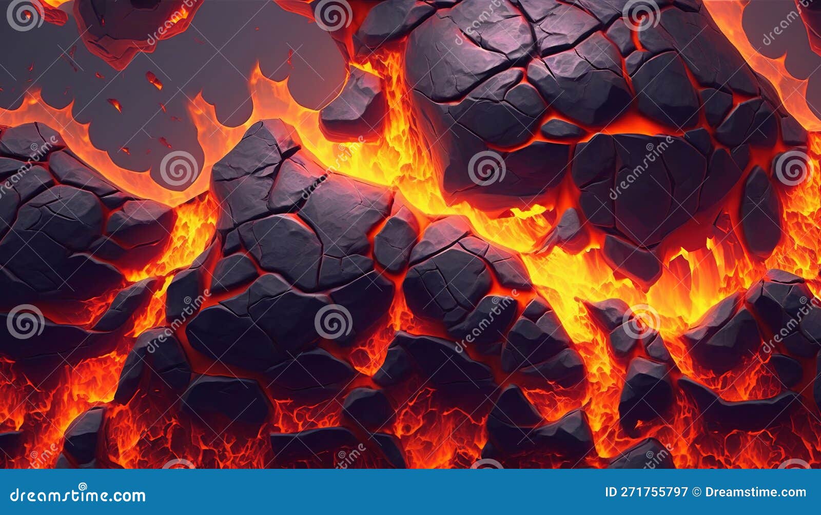 Magma Volcano Background. Lava Fire Using UI UX Design. Stock ...