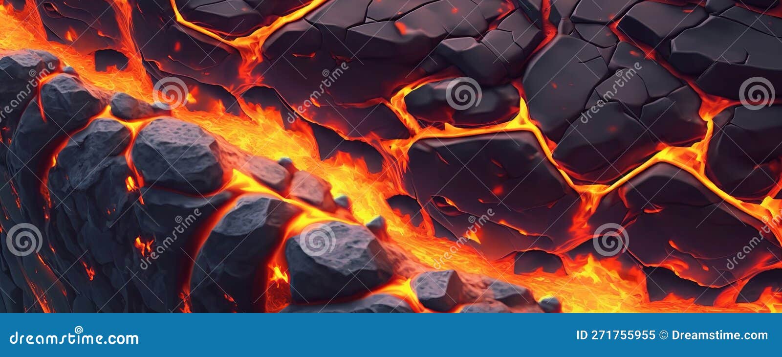 Magma Volcano Background. Lava Fire Using UI UX Design. Stock ...