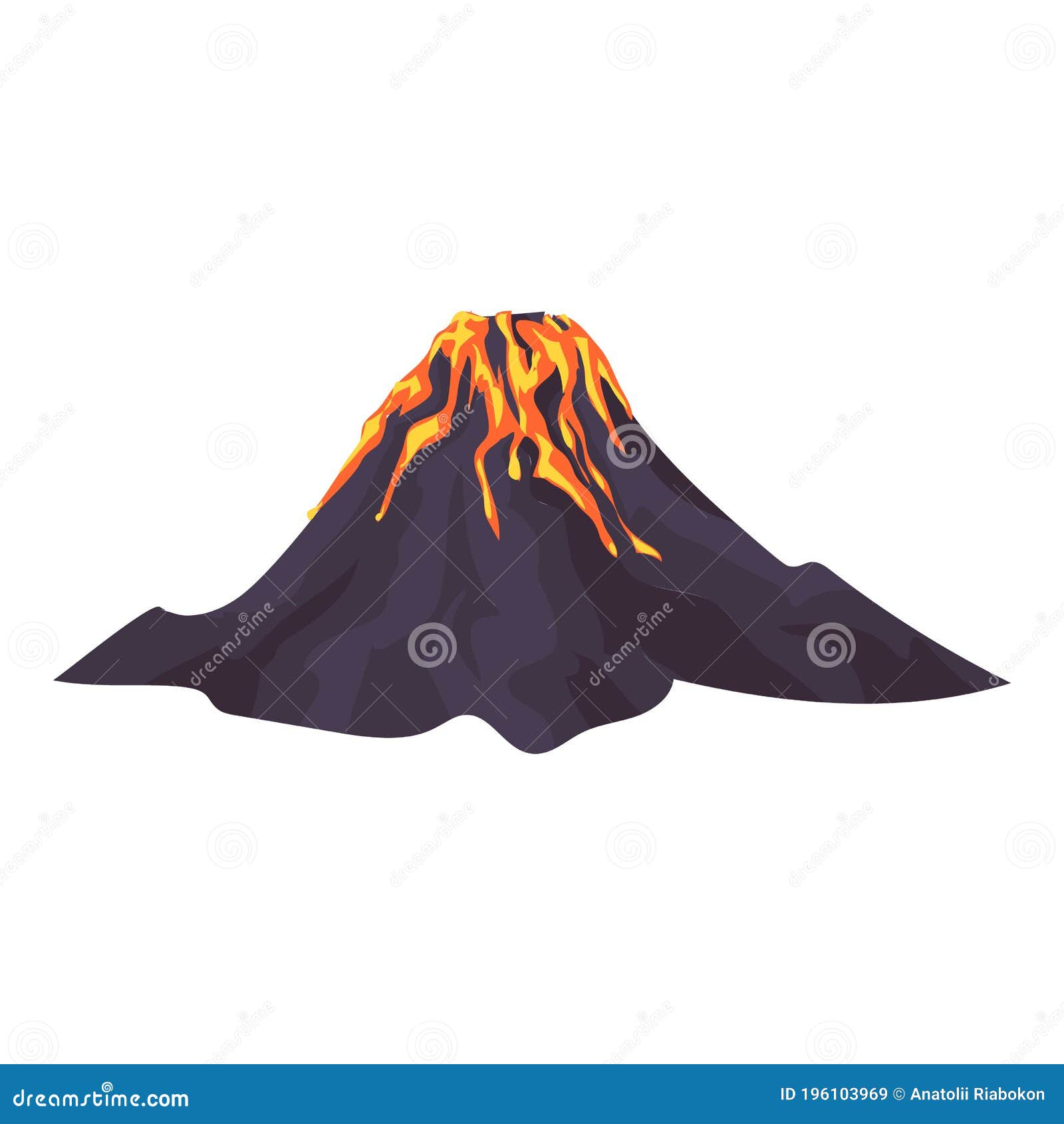 Magma Volcano Icon, Cartoon Style Stock Vector - Illustration of ...