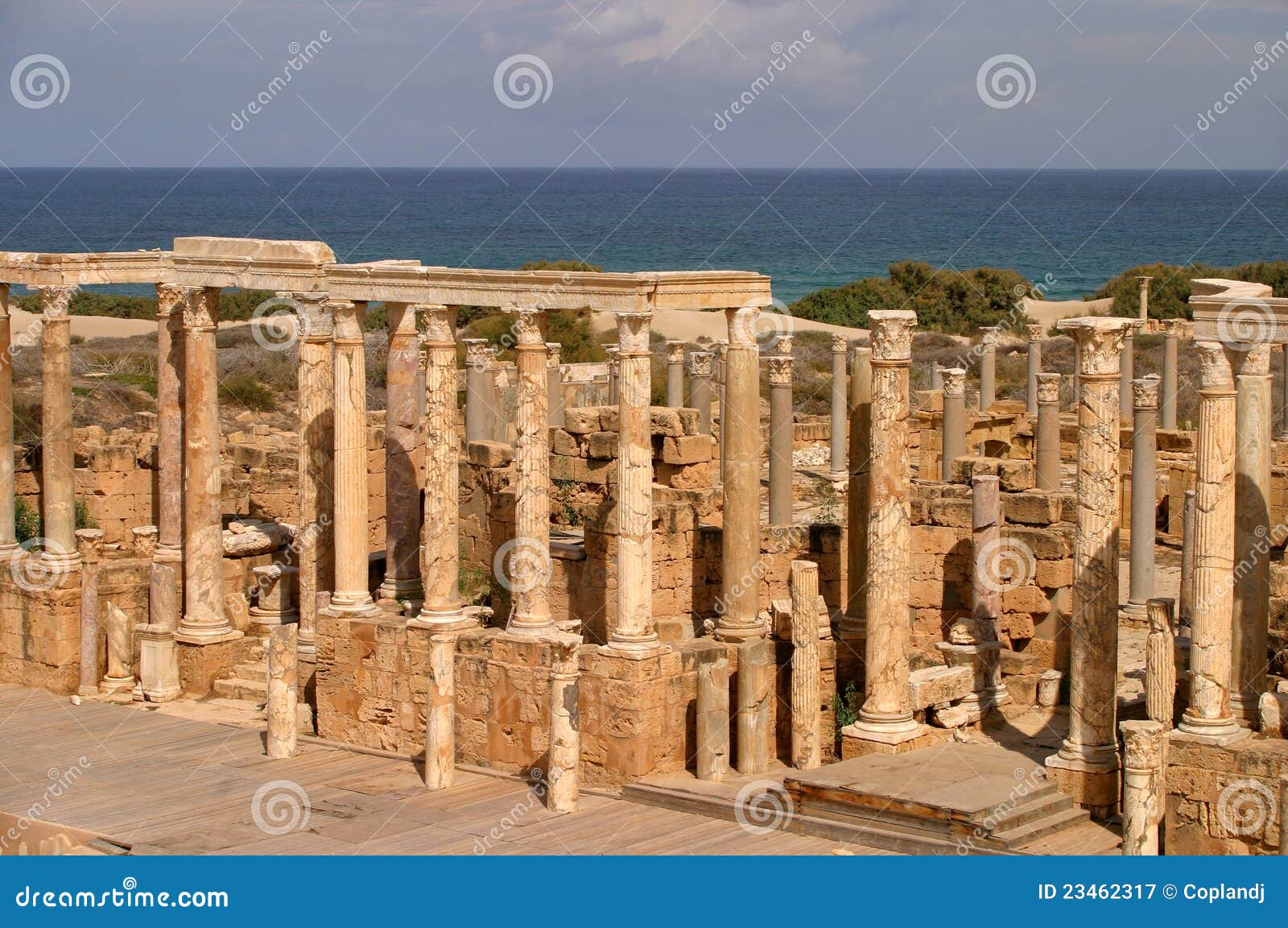 Magna-Amphitheater Libyen-Tripoli Leptis Stockbild - Bild von altertum ...
