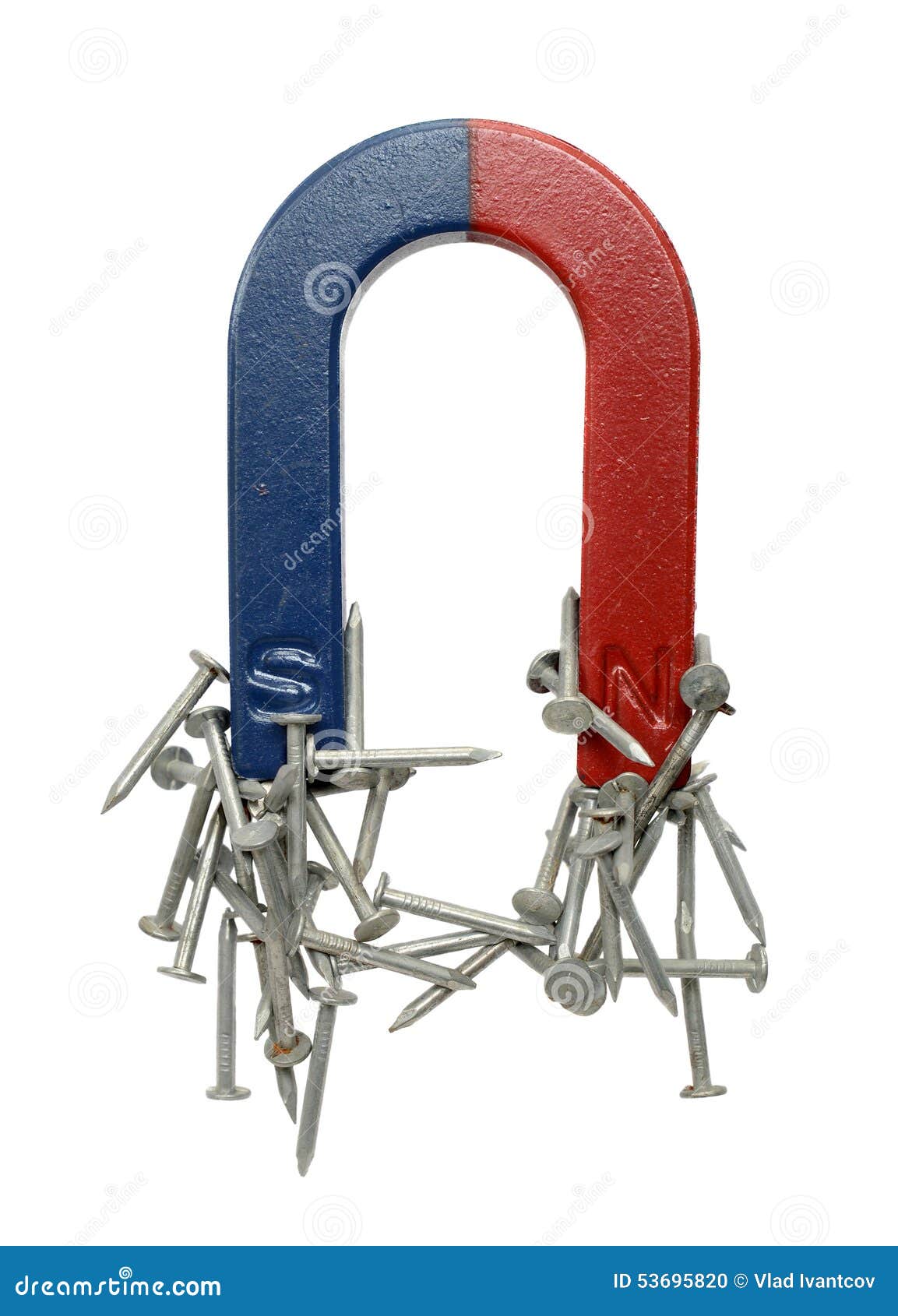 Magneet en Spijkers stock foto. Image of magnetiseer - 53695820