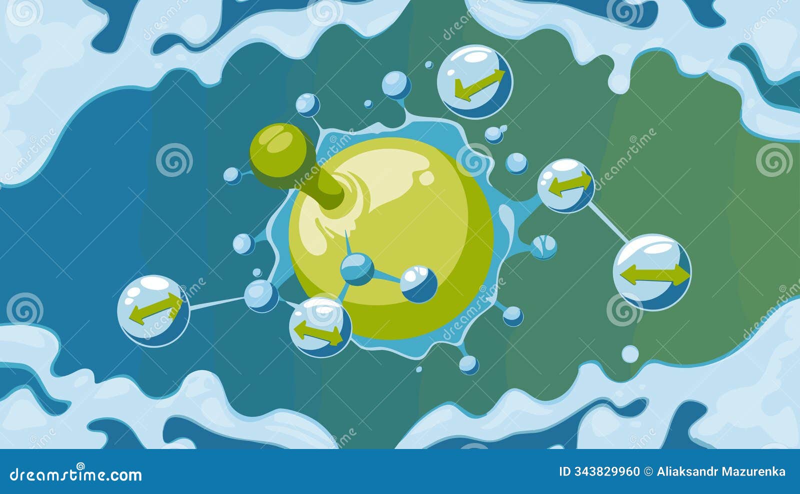 Magnesium Chloride Molecule Playfully Interacting With Water Molecules ...