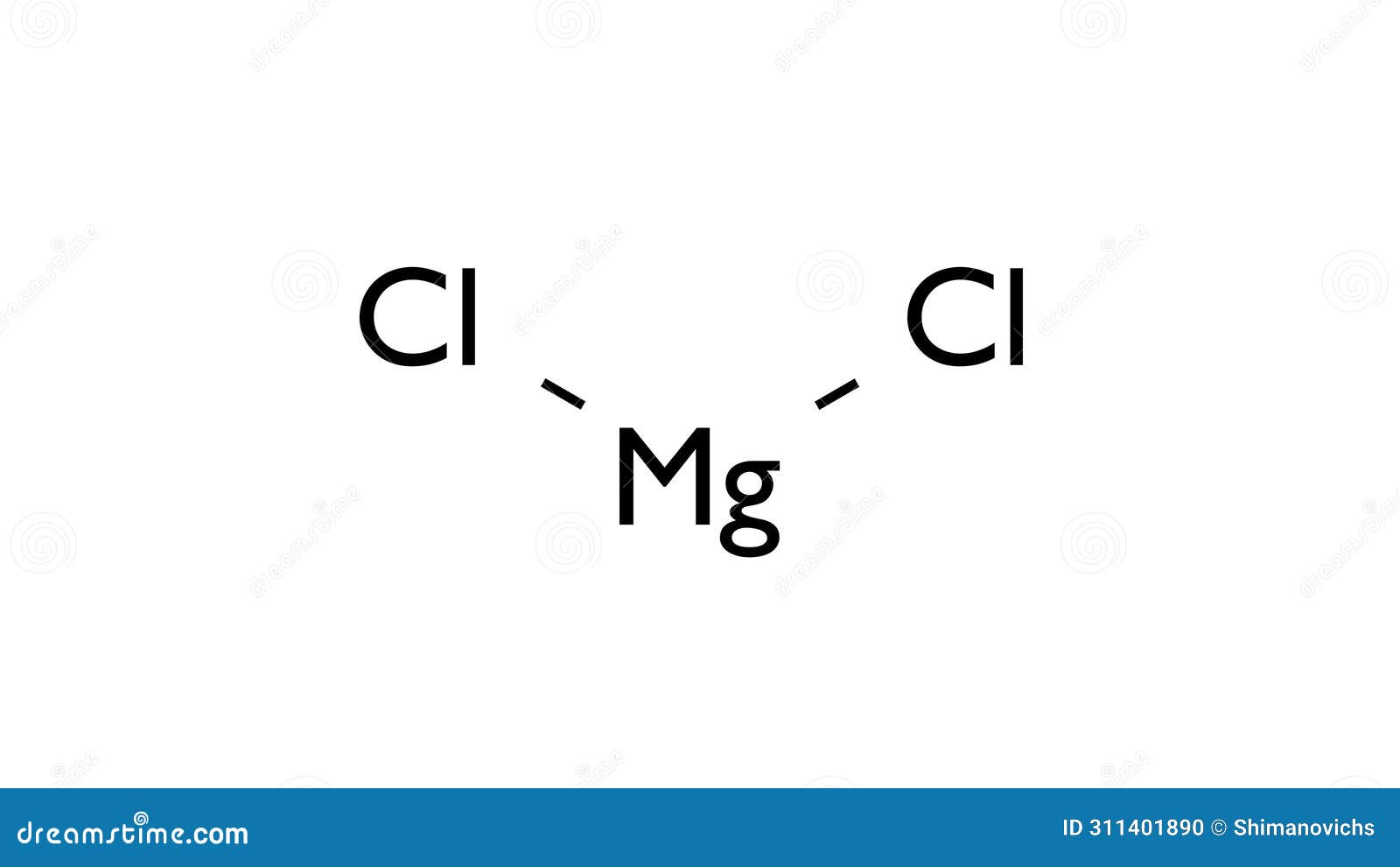 Magnesium Chloride Molecule, Structural Chemical Formula, Ball-and ...
