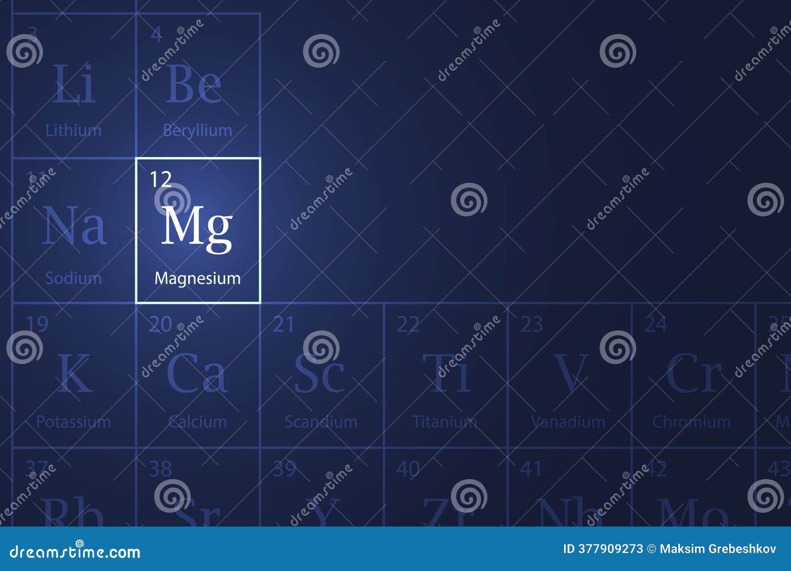 Magnesium As Element 12 Of The Periodic Table 3D Animation On Red ...