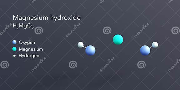 Magnesium Hydroxide Molecule 3d Rendering, Flat Molecular Structure ...