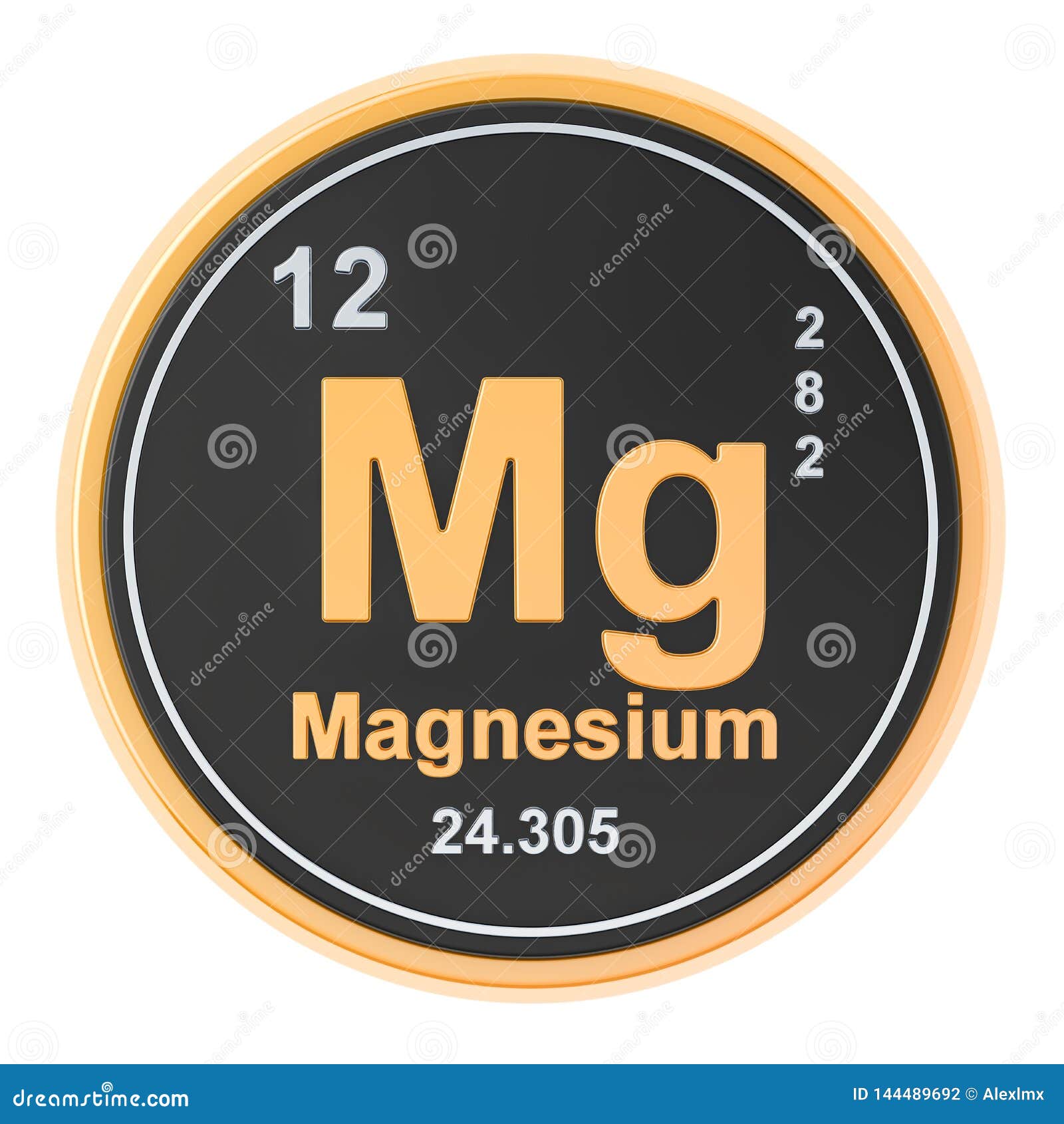 Magnesium, Mg Chemical Element. 3D Rendering Stock Illustration ...