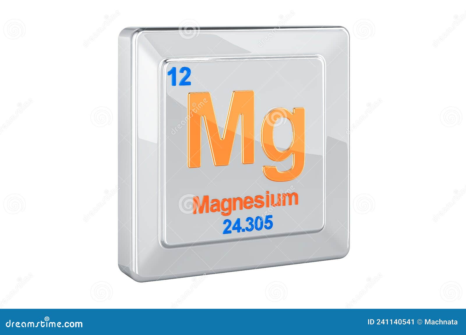 Magnesium, Mg Chemical Element Sign. 3D Rendering Stock Illustration ...