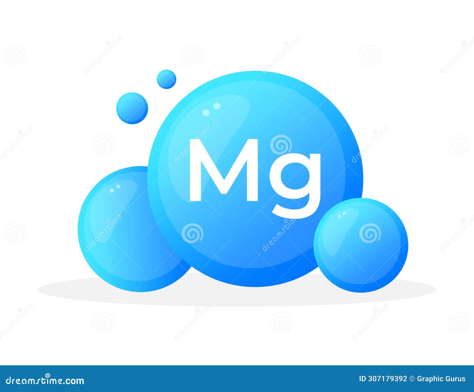 Magnesium Mg Element Visualized with Serene Blue Spheres in Modern ...