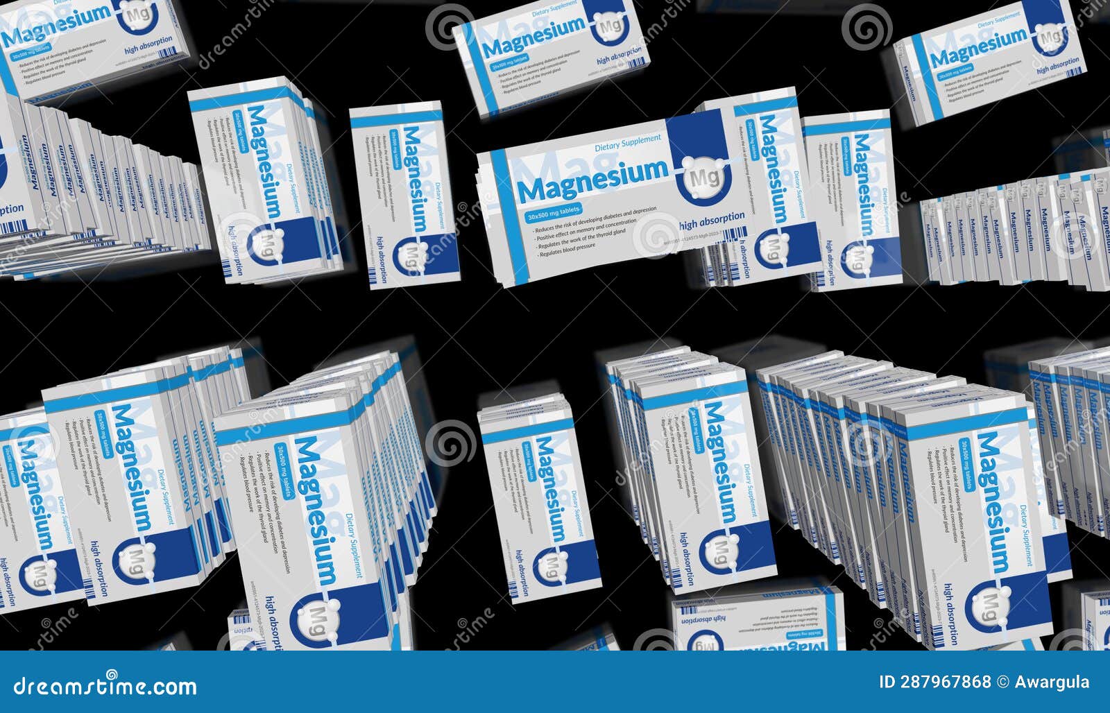 Magnesium Tablets Pack 3d Illustration Stock Illustration ...