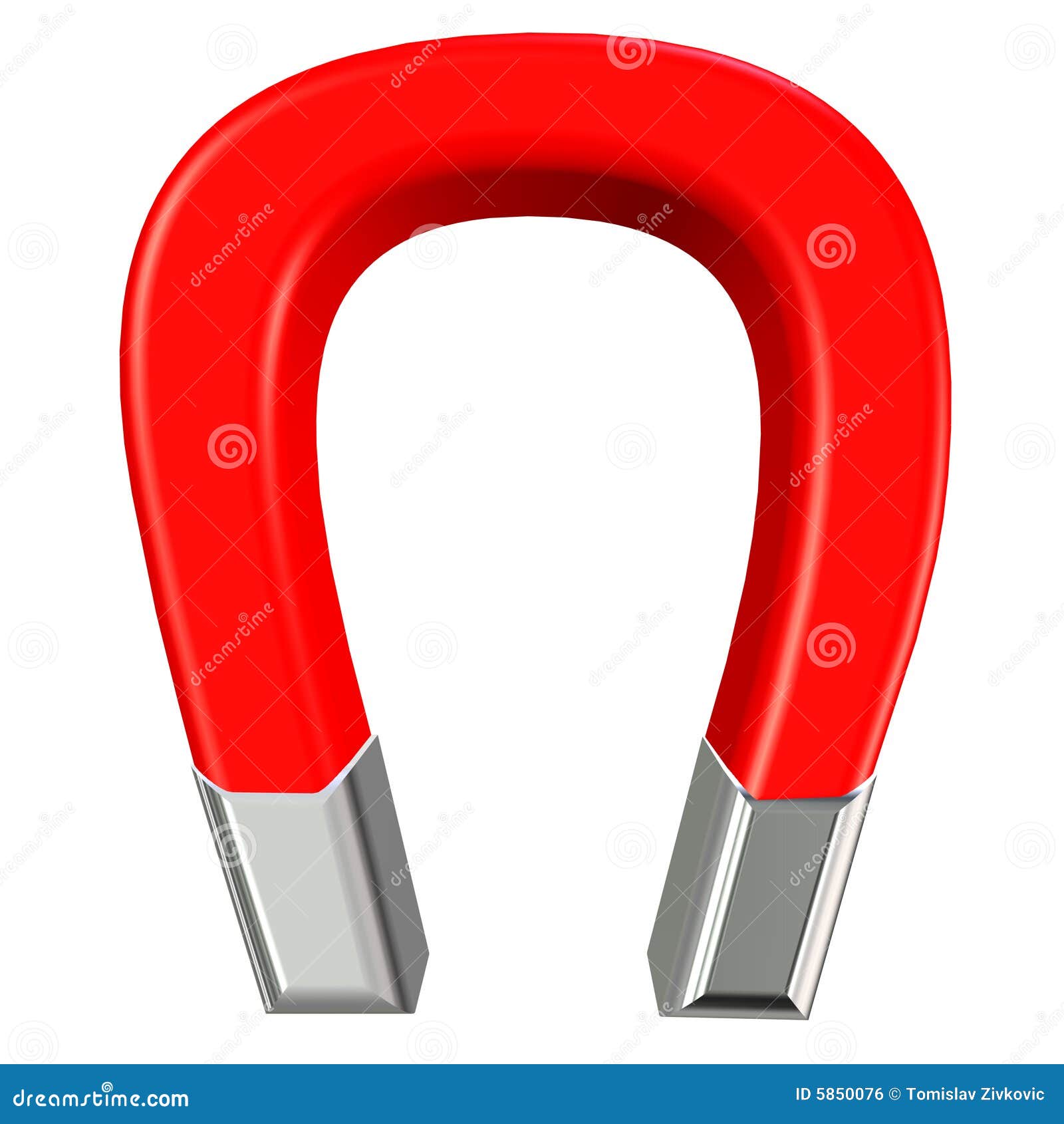 Magnet 3D rendering stock illustration. Image of polarity - 5850076