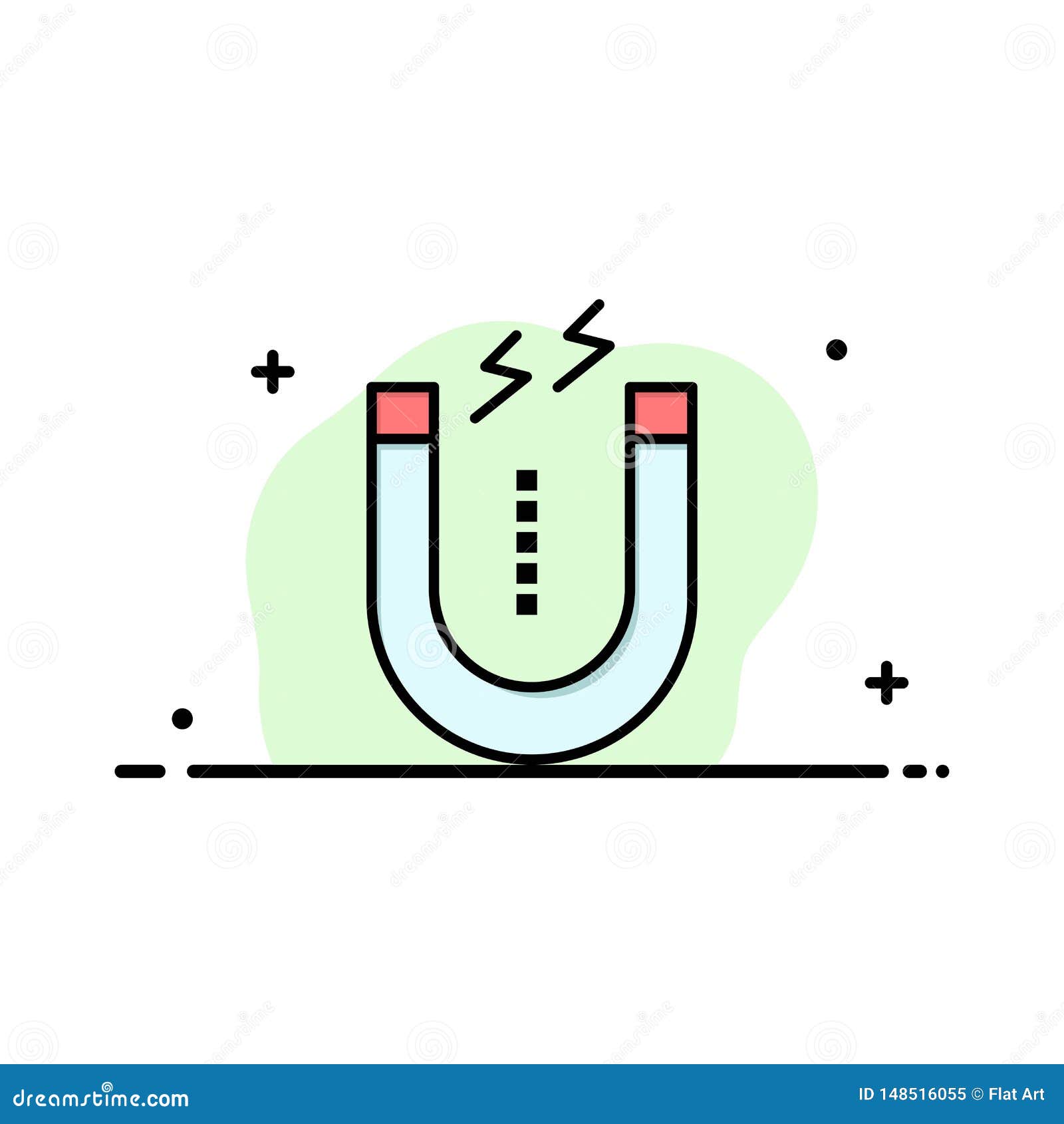 Magnet, Attract, Attracting, Tool Business Logo Template. Flat Color ...