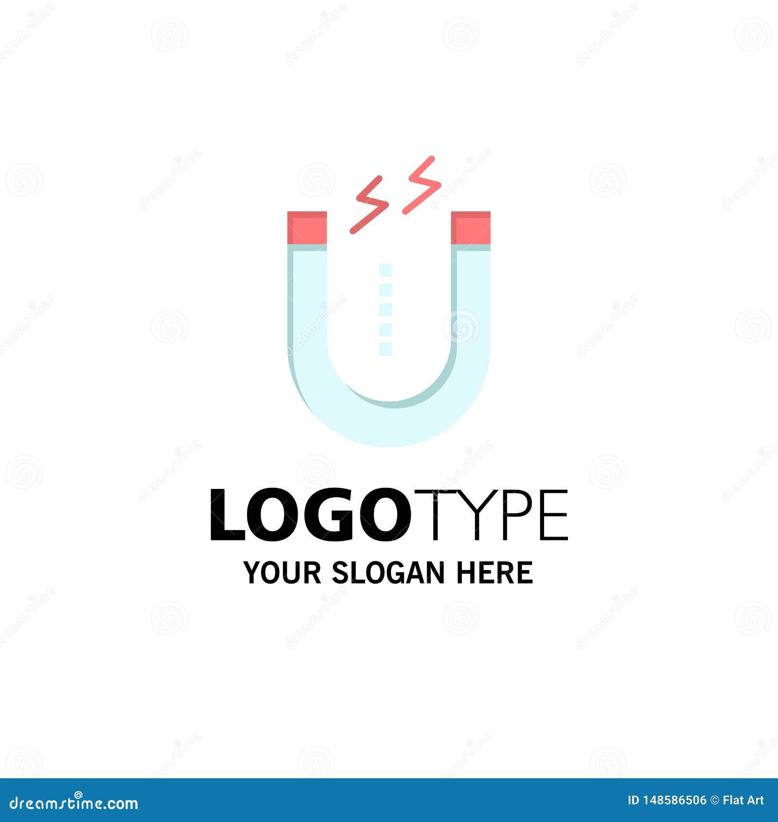 Magnet, Attract, Attracting, Tool Business Logo Template. Flat Color ...