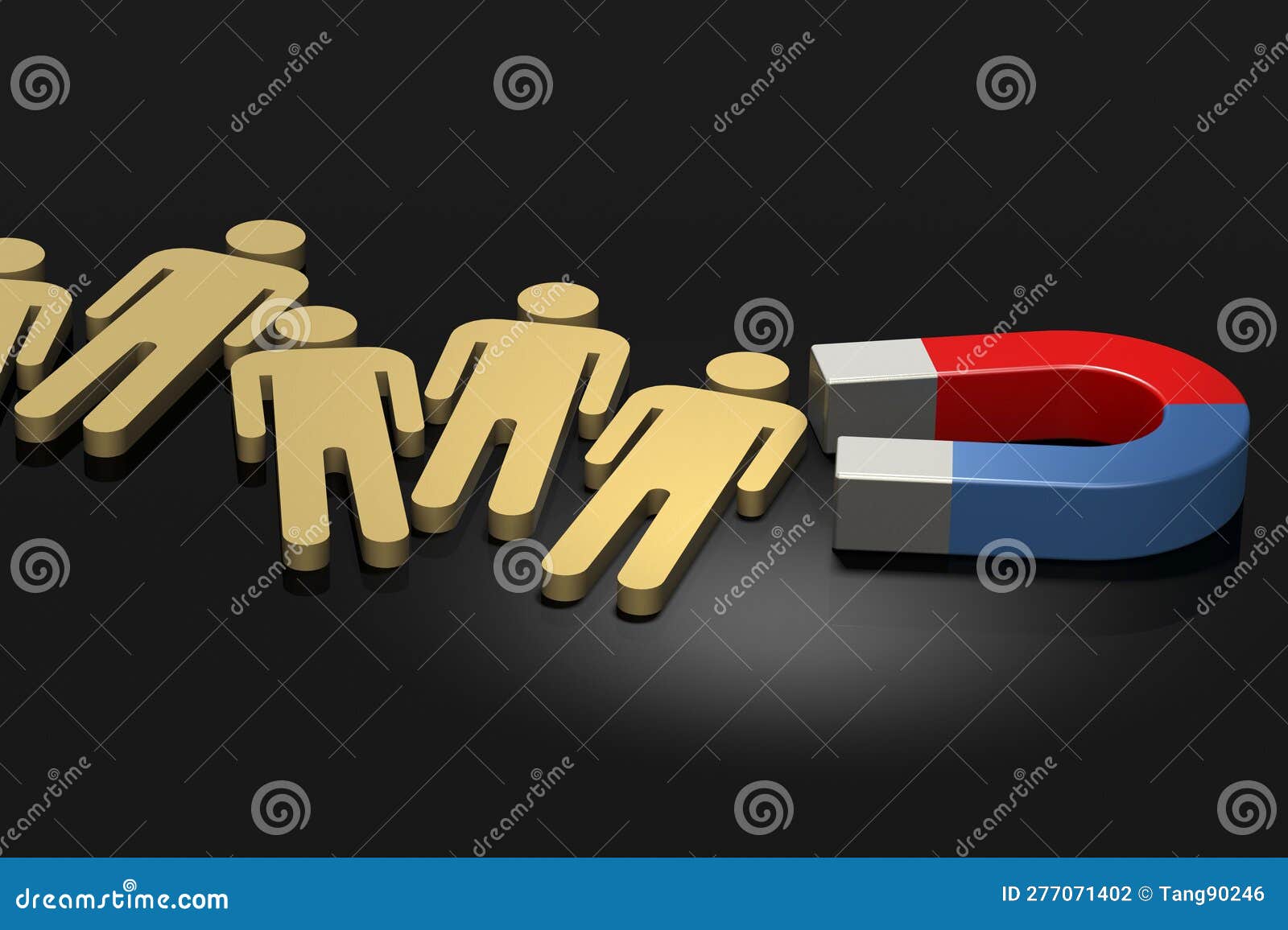 Magnet Attract Talent with Golden Puppet Stock Illustration ...
