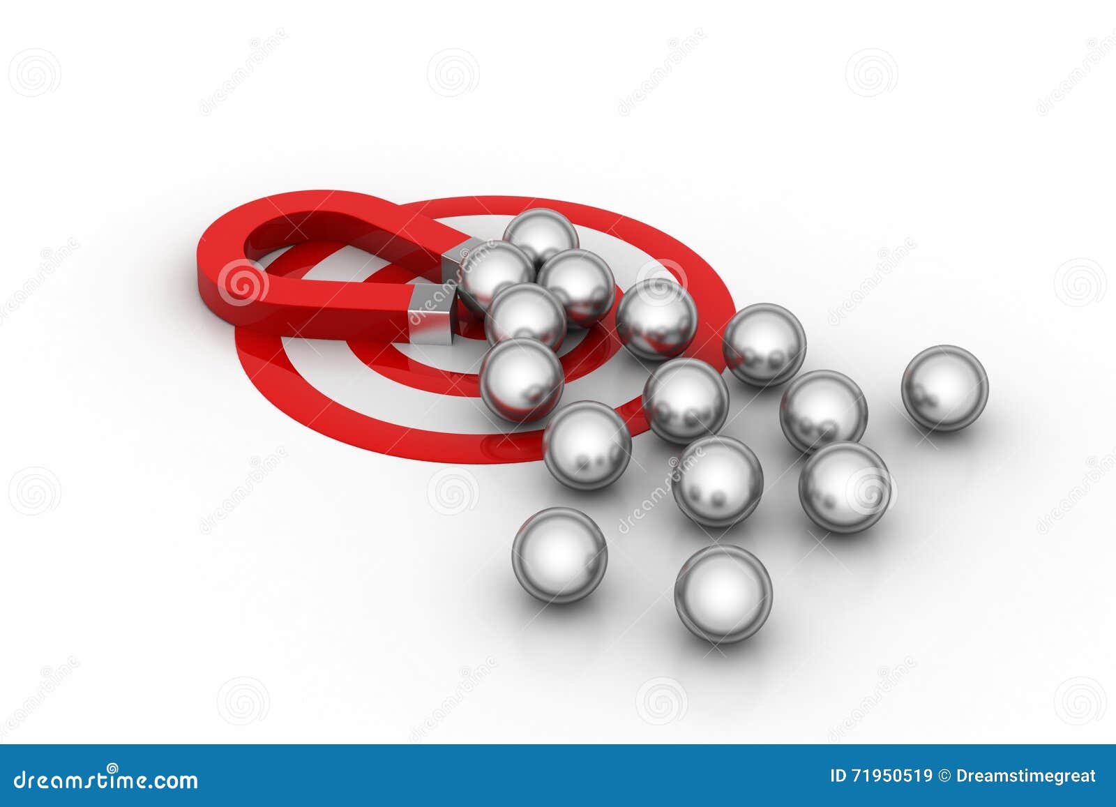 Magnet Attracted the Steel Balls, Concept of Competition Stock ...