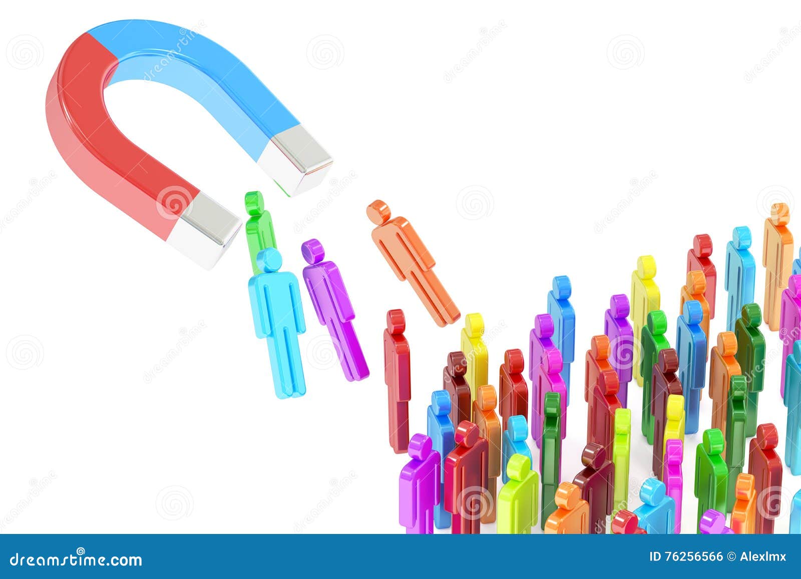 Magnet Attracting Paper Clips Cartoon Vector | CartoonDealer.com #88333699