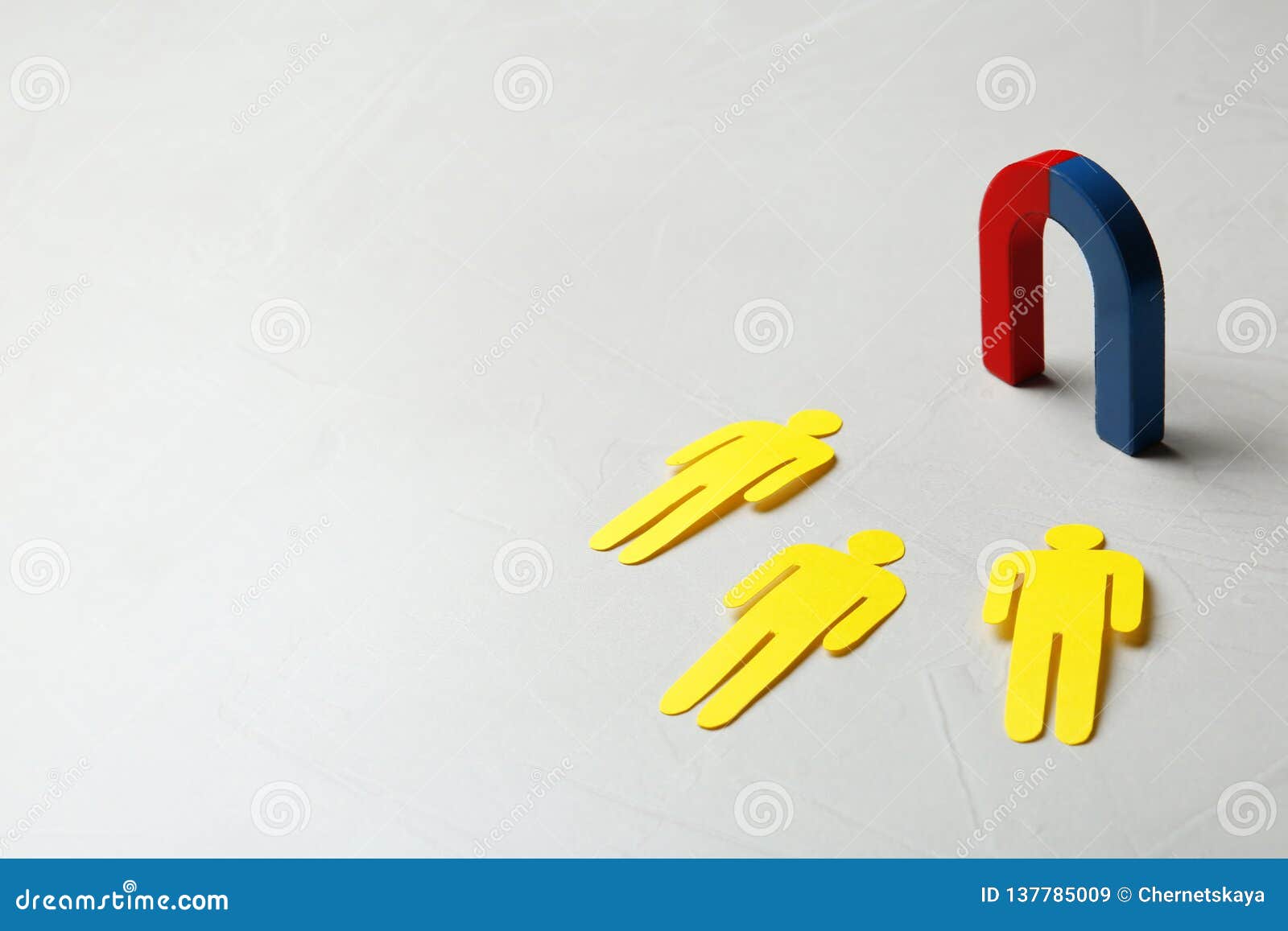 Magnet Attracting People Traffic on Light Background. Stock Image ...