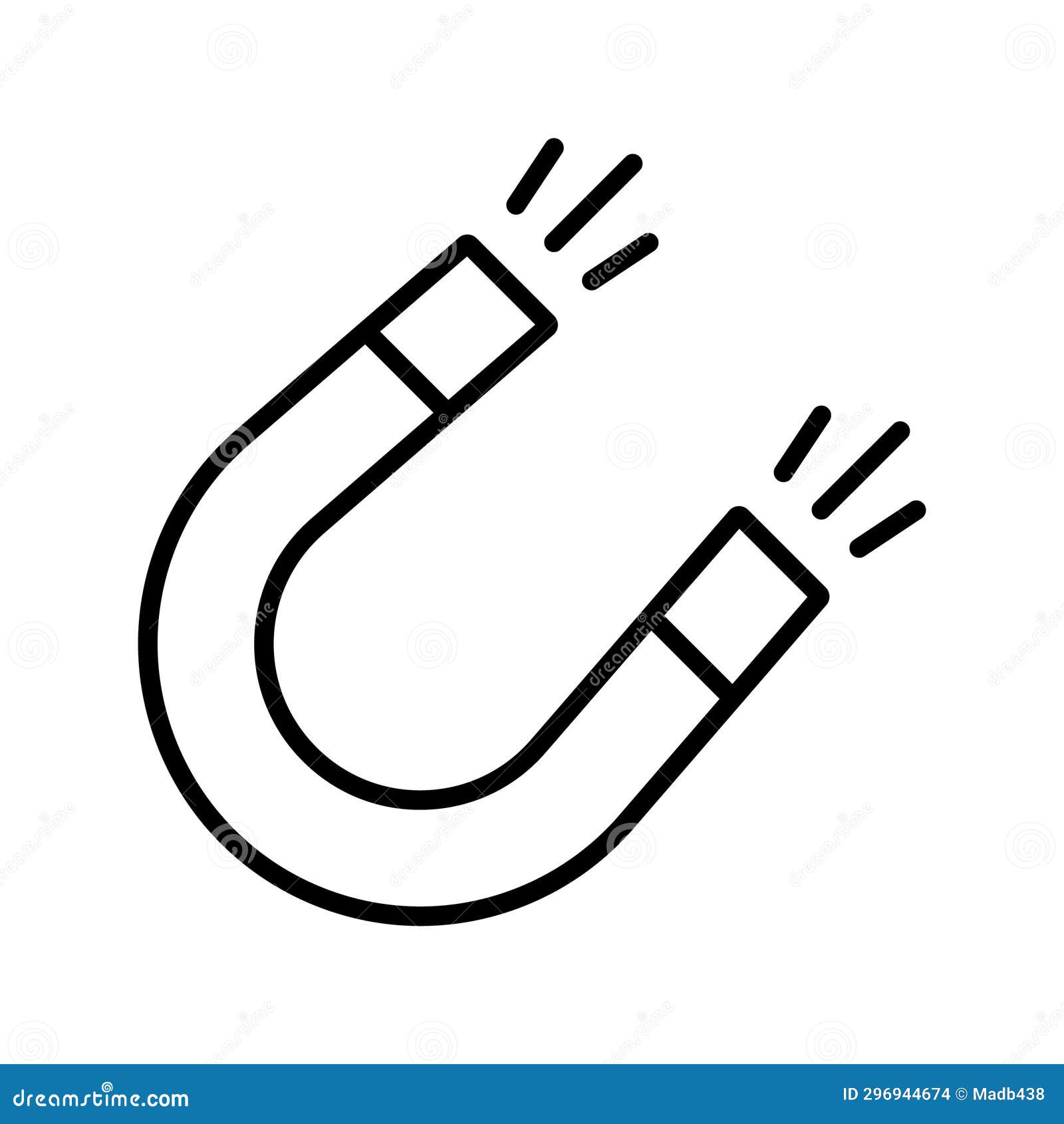 Magnet Attraction Icon Design in Linear Style. Stock Illustration ...