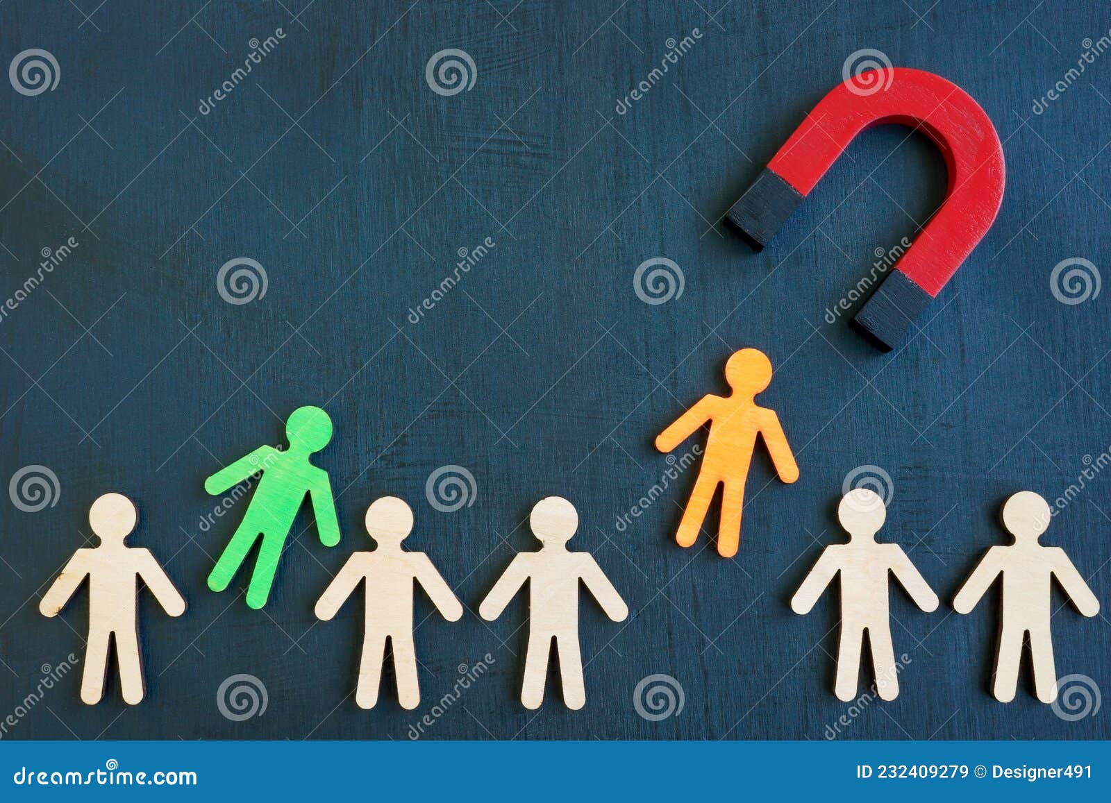 The Magnet Attracts Figures from the Crowd. Talent Acquisition Concept ...